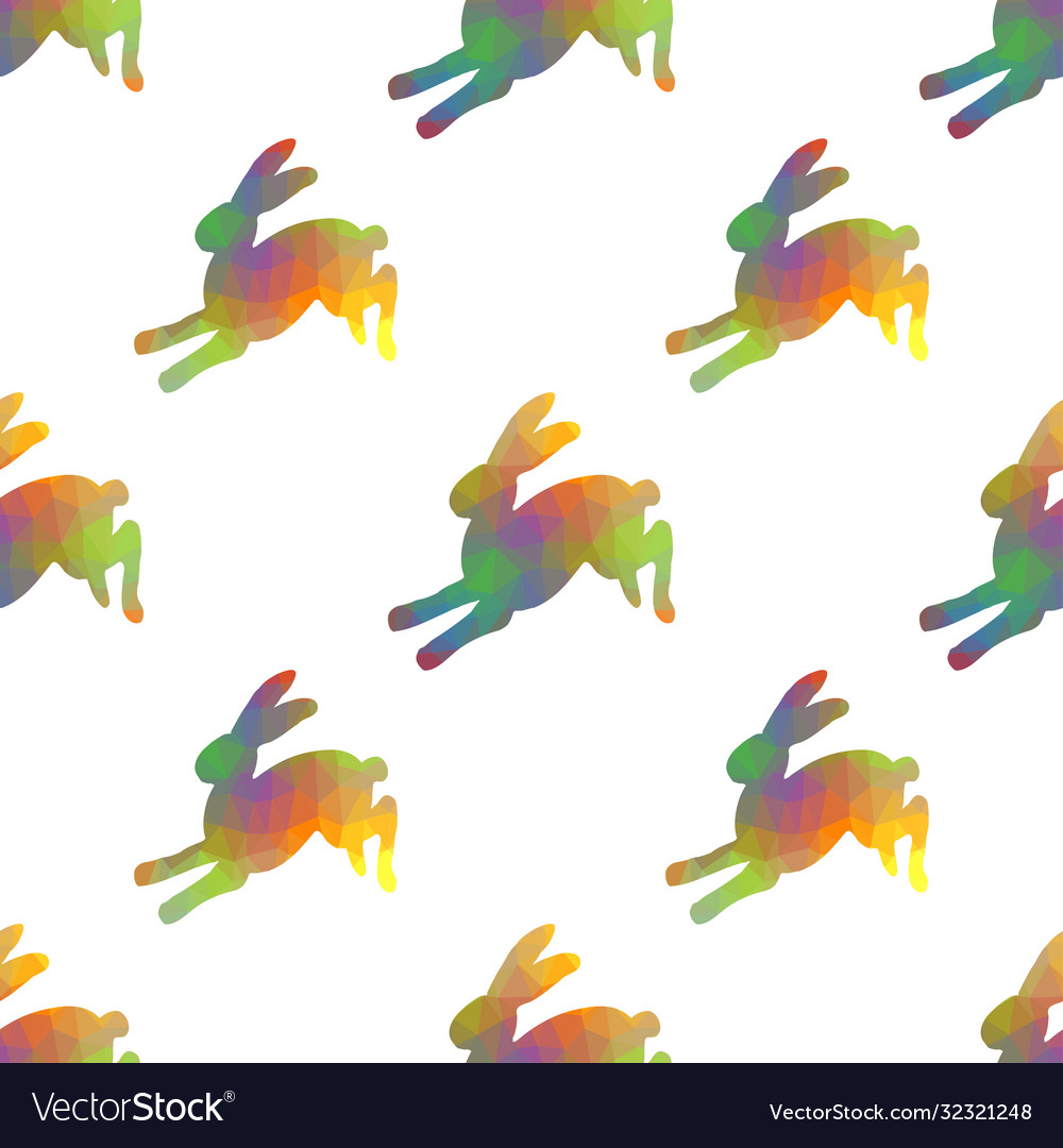 Seamless hand drawn pattern with rabbits Vector Image