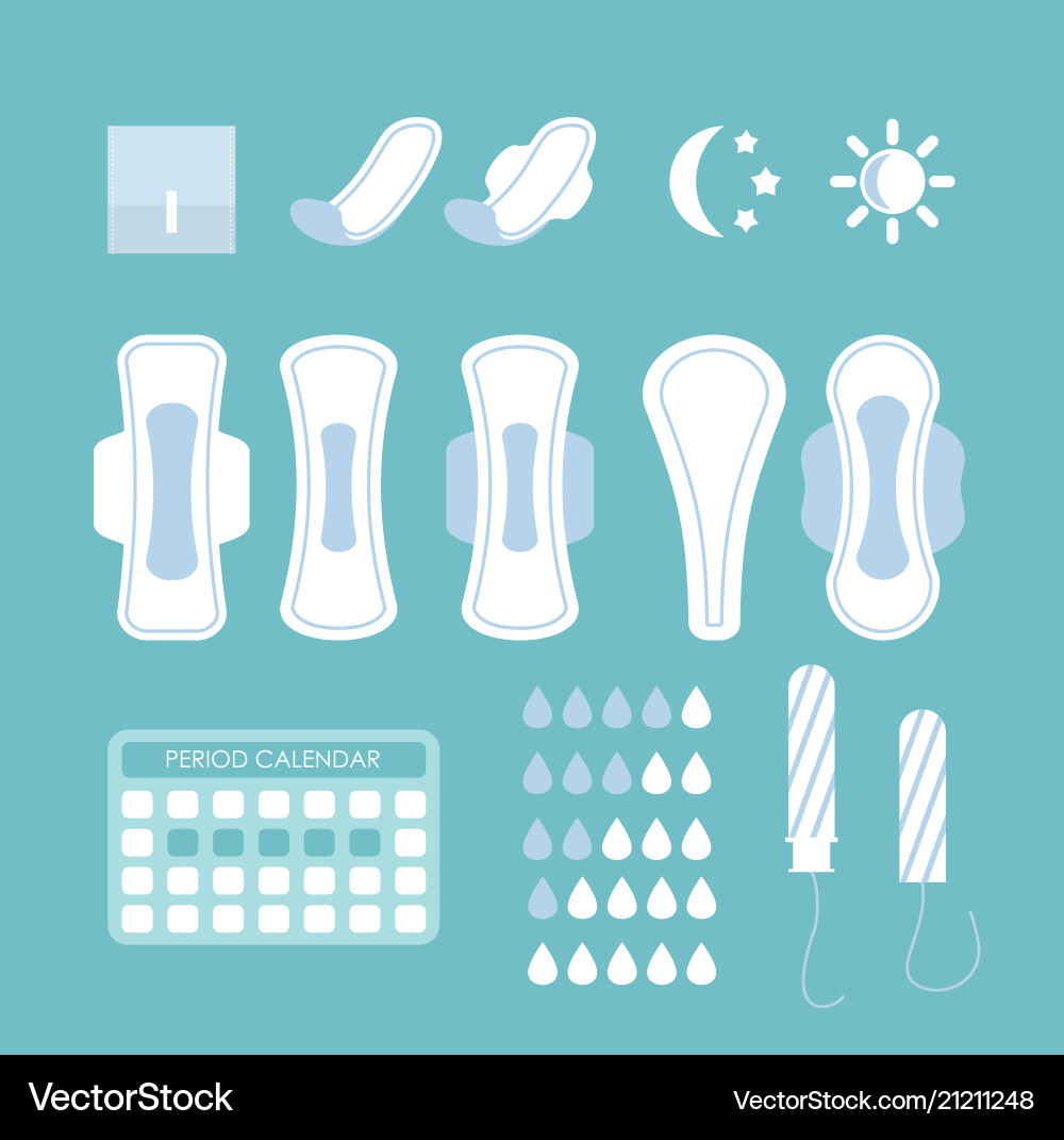 Set women s hygiene pads Royalty Free Vector Image