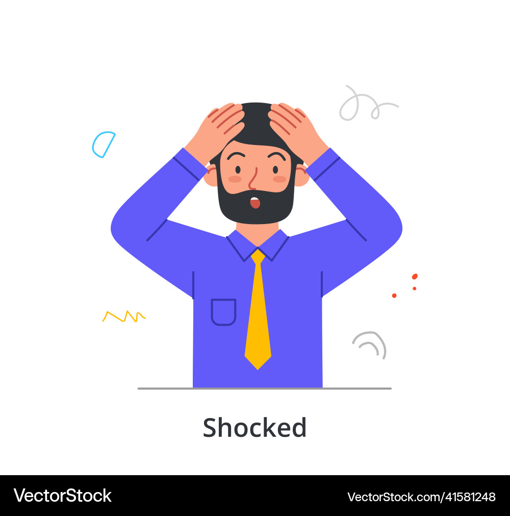 Shock and surprise reactions abstract concept Vector Image