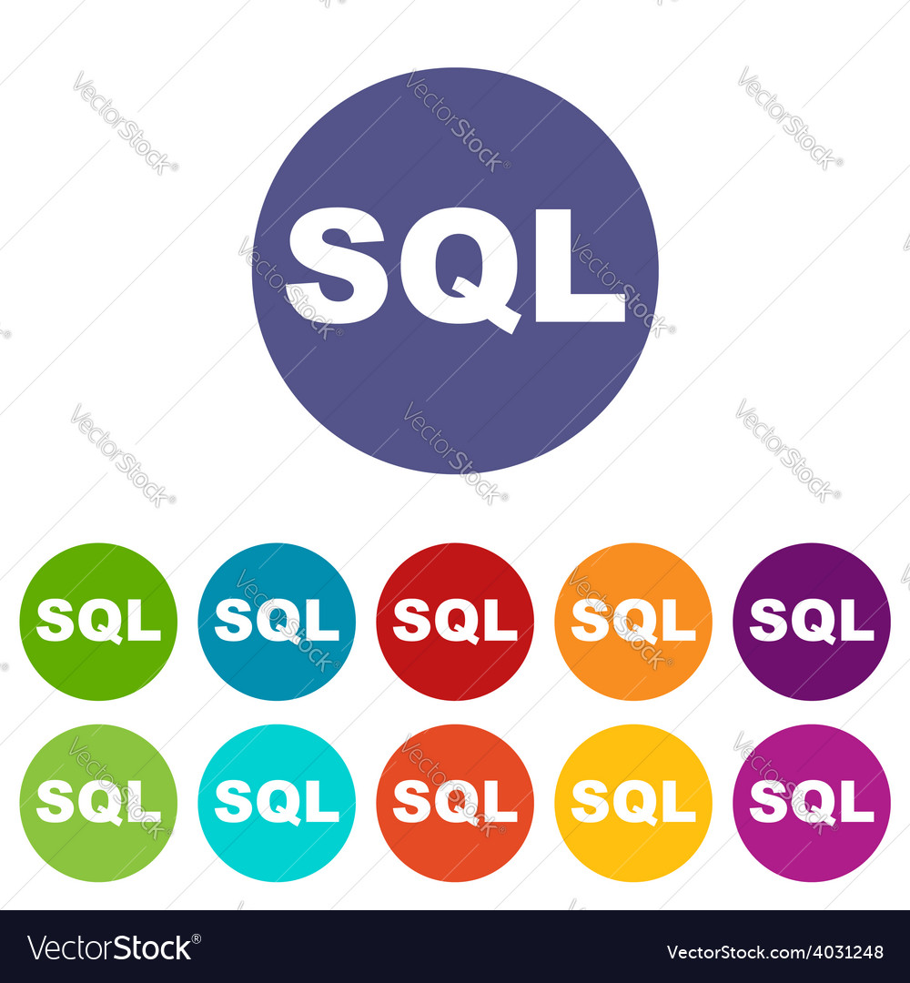 Sql flat icon Royalty Free Vector Image - VectorStock