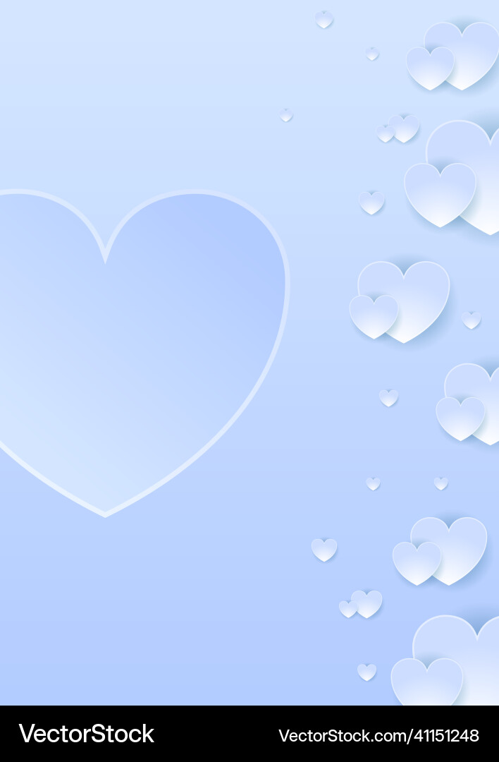Valentine blue love heart background design Vector Image