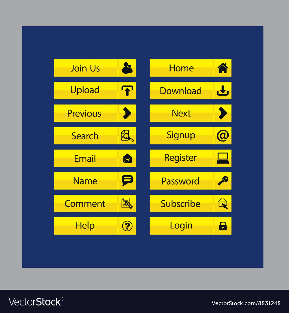 Web button set Royalty Free Vector Image - VectorStock