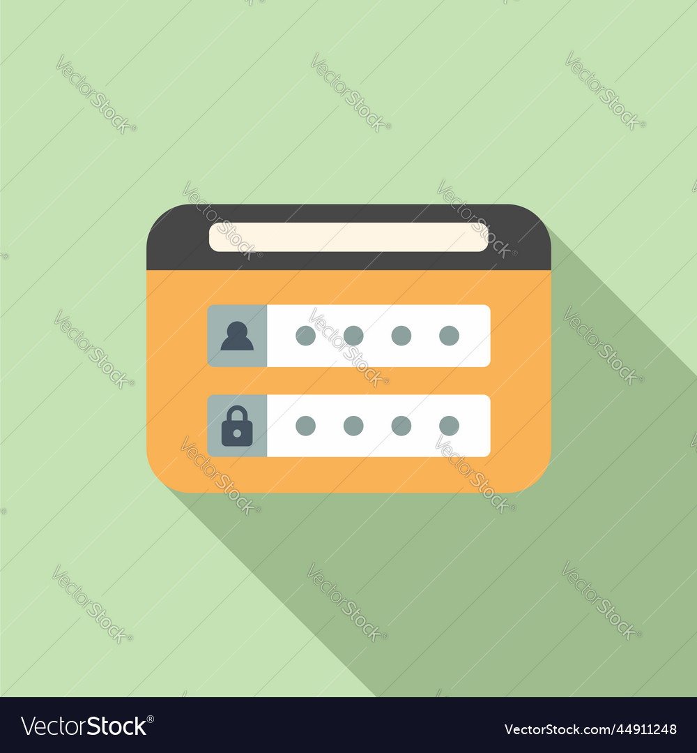 Web login icon flat internet interface Royalty Free Vector