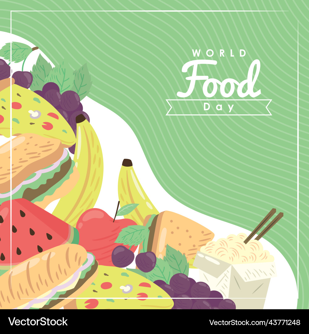 World food day card Royalty Free Vector Image - VectorStock