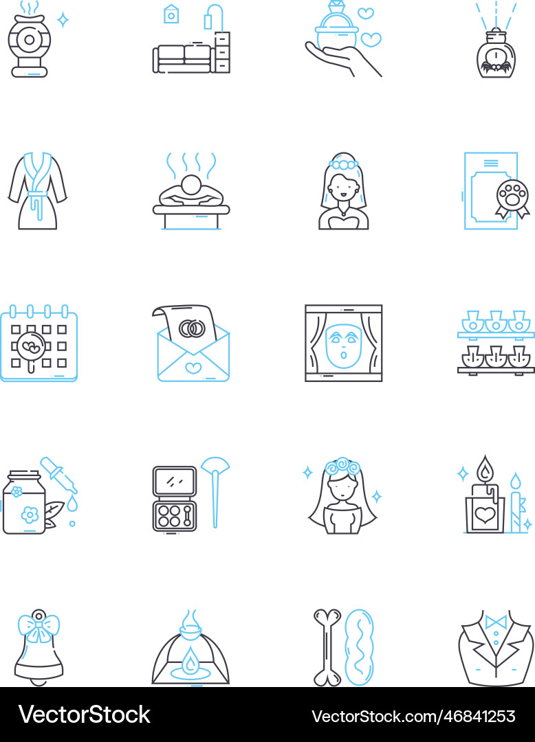 Ally linear icons set advocate supporter Vector Image