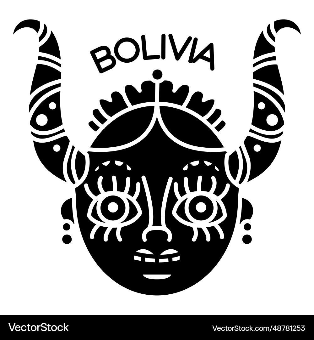Diablada bolivia mask cut out Royalty Free Vector Image
