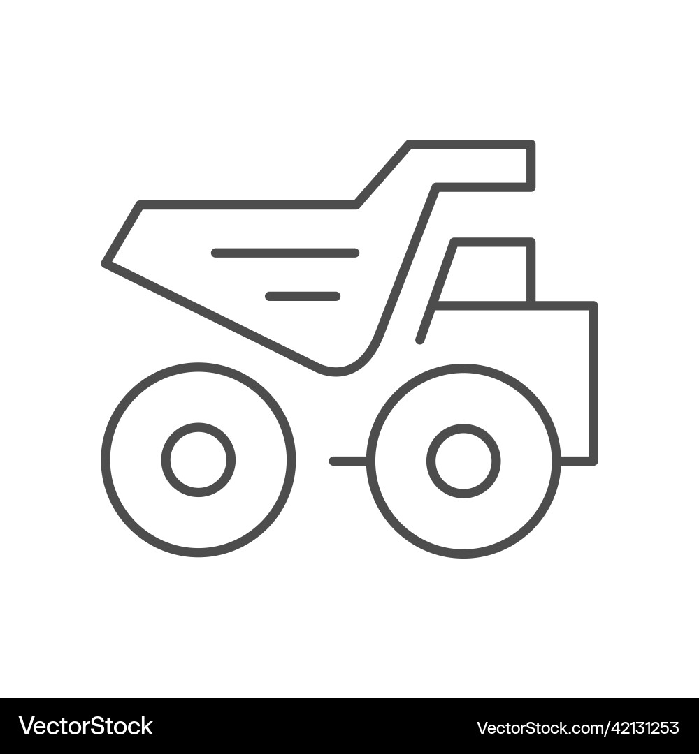 Dump truck line outline icon Royalty Free Vector Image