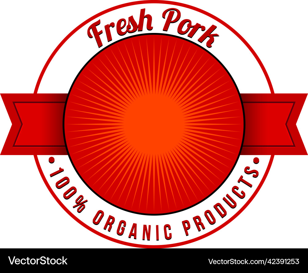 Fresh pork organic product logo template Vector Image