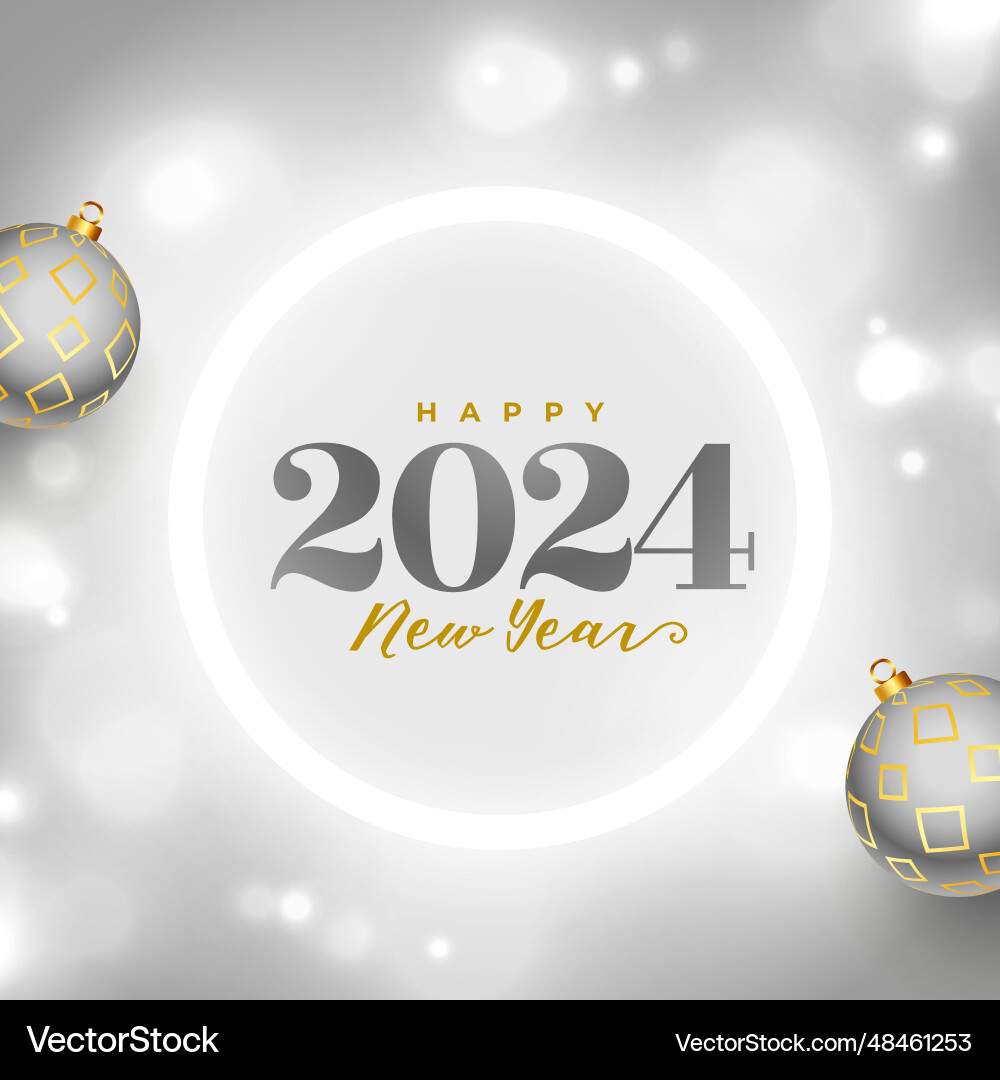 Glowing style 2024 new year grey background Vector Image