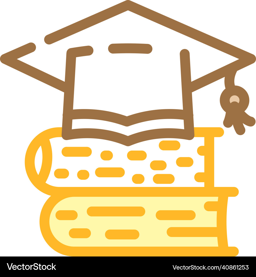 Graduate school color icon Royalty Free Vector Image