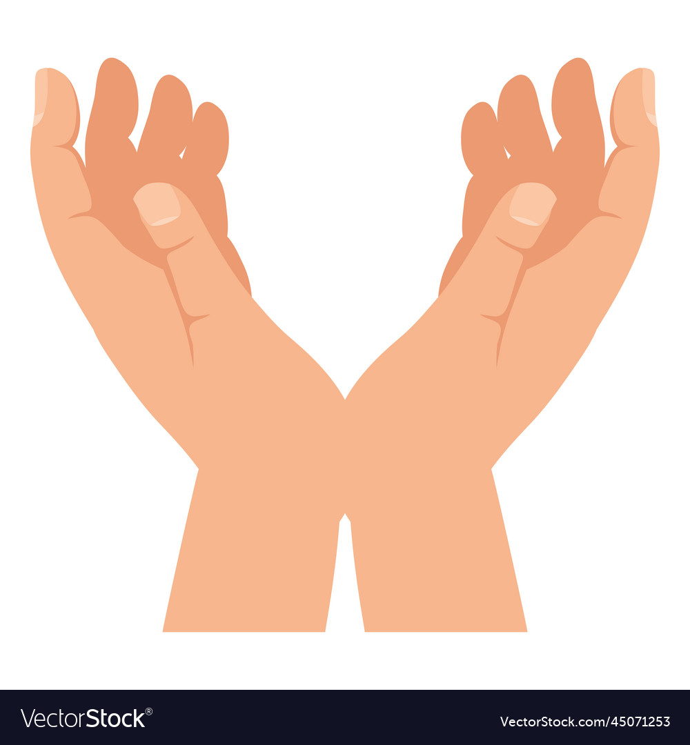Hands human protecting Royalty Free Vector Image Hands human protecting Royalty Free Vector Image