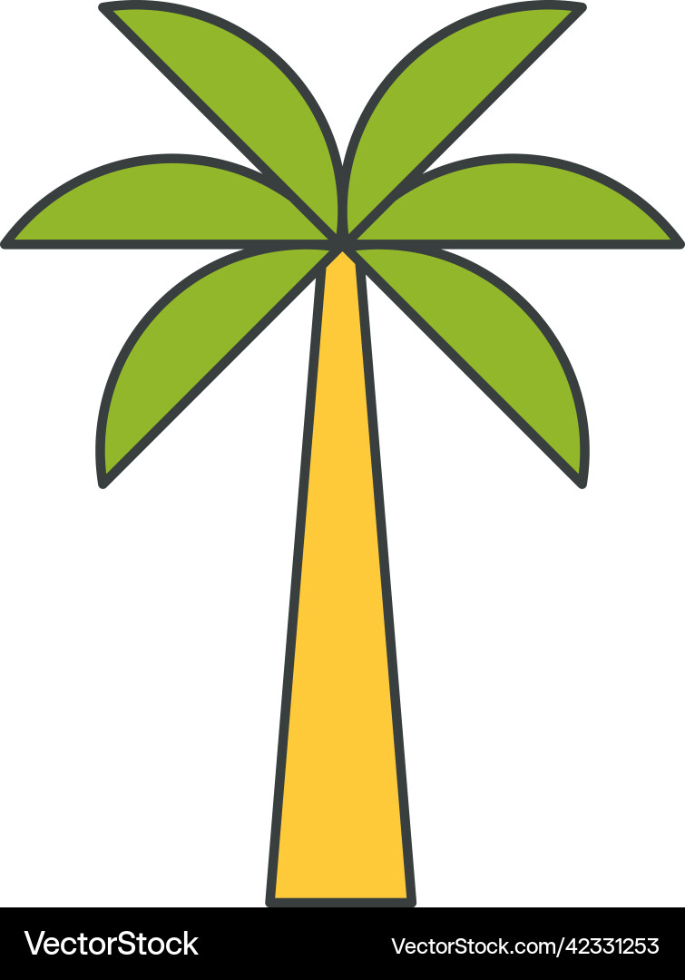 Minimalist palm tree tropical island summer Vector Image