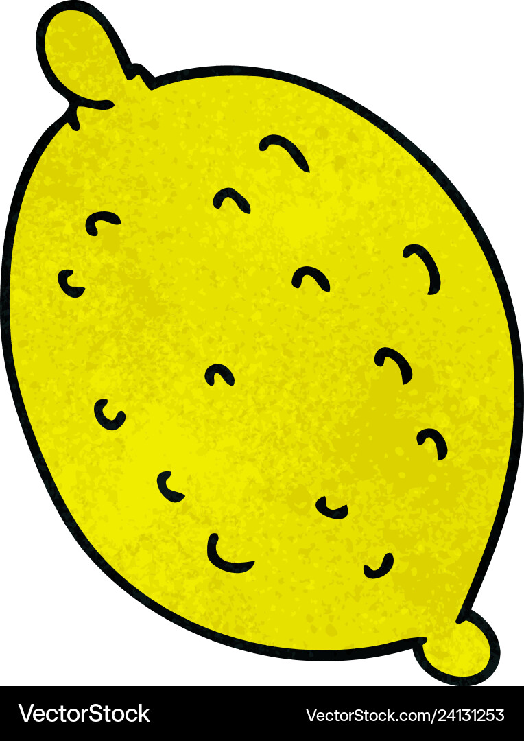 Quirky hand drawn cartoon lemon Royalty Free Vector Image