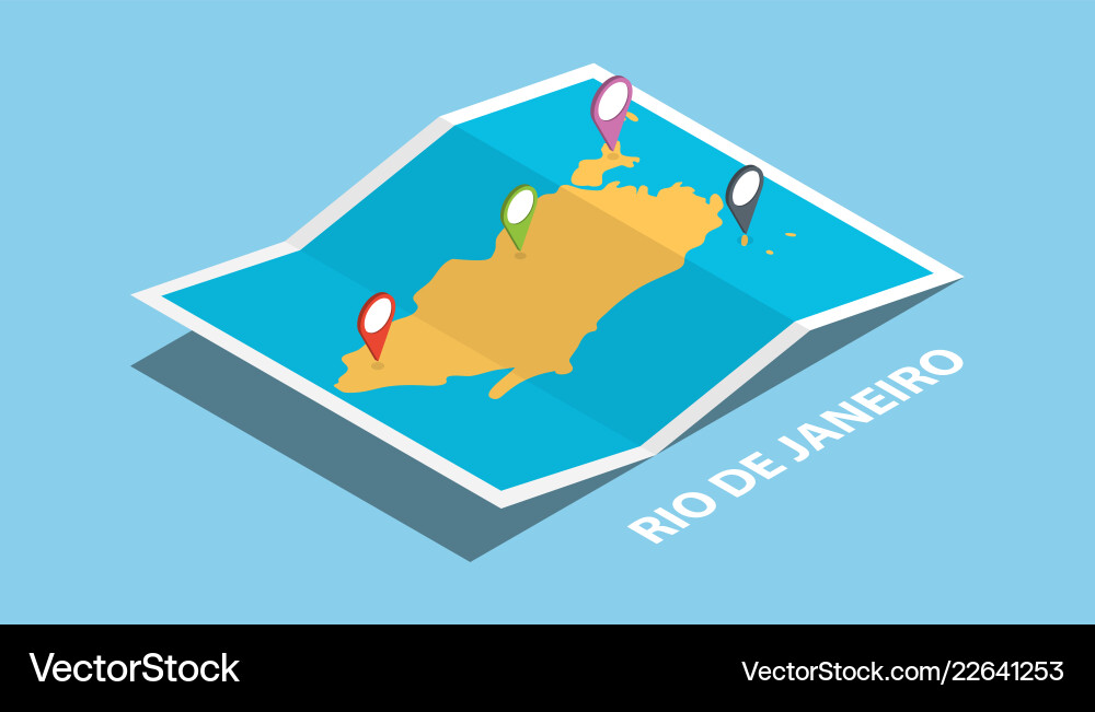 Rio de janeiro brazil explore maps with isometric Vector Image