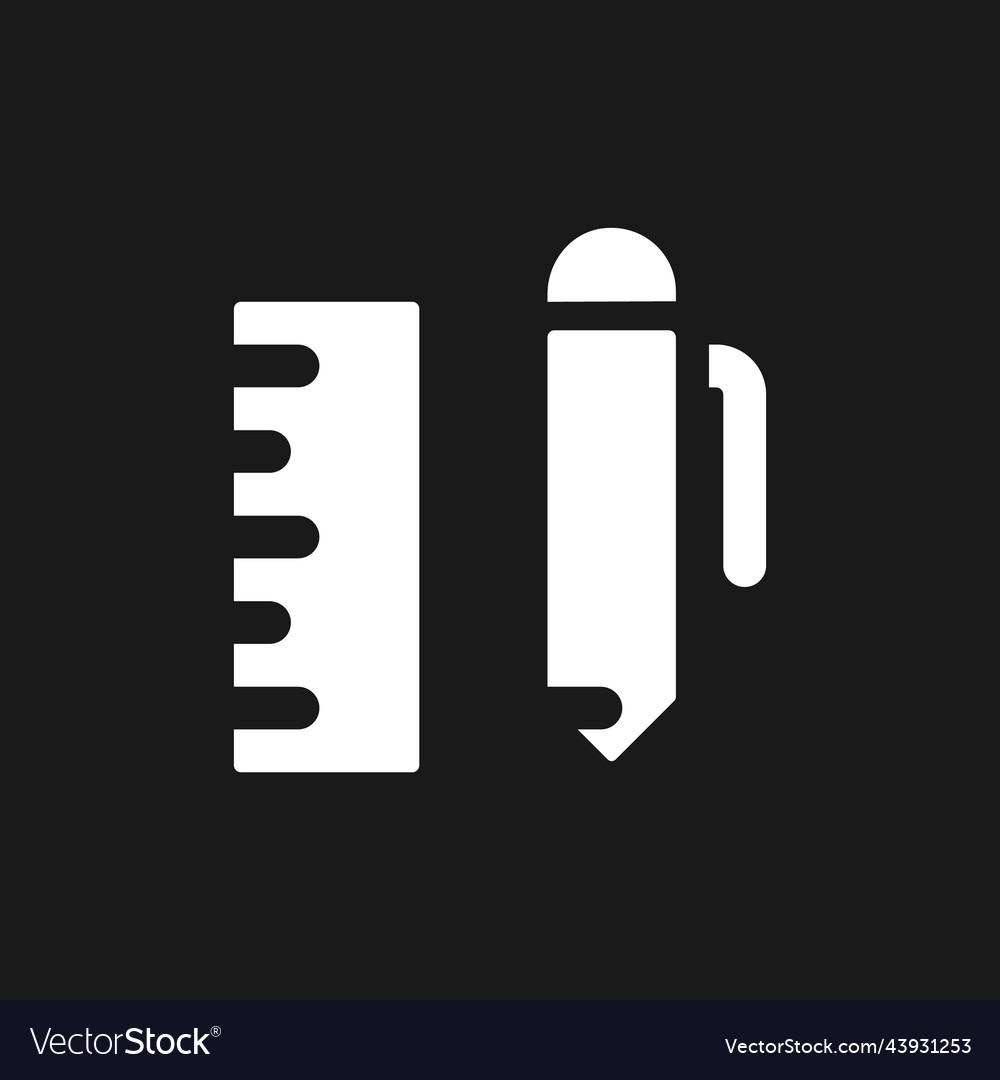 School stationery dark mode glyph ui icon Vector Image