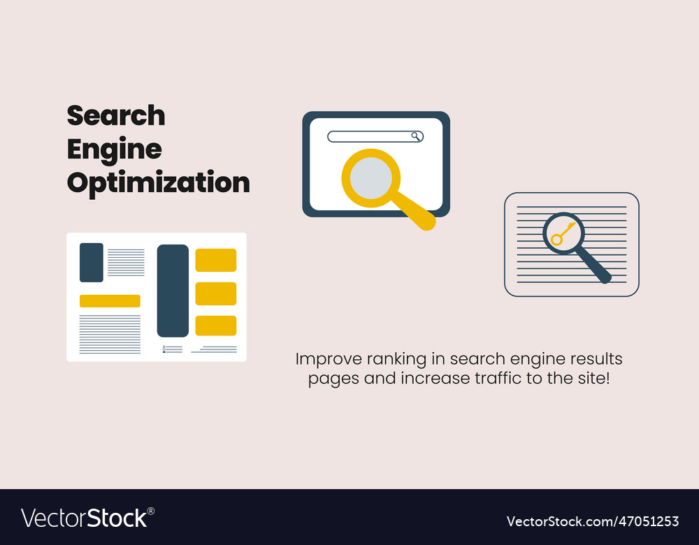 Search engine optimization banner Royalty Free Vector Image