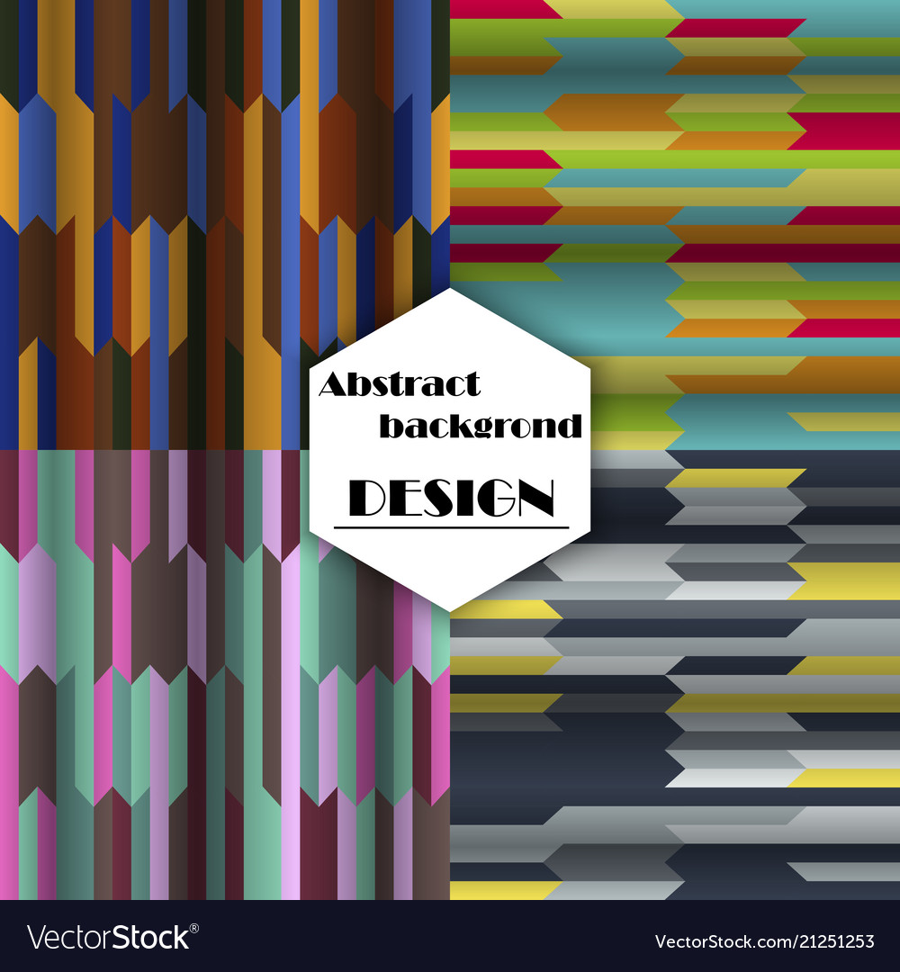 Set of abstract geometric seamless color Vector Image