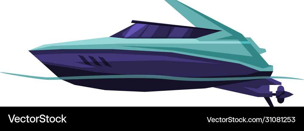 Speedboat modern nautical motorized transport Vector Image