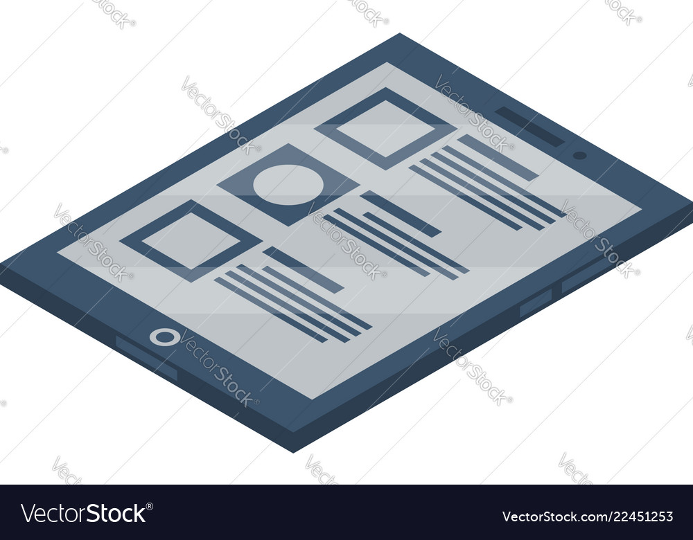 Tablet pad icon isometric style Royalty Free Vector Image