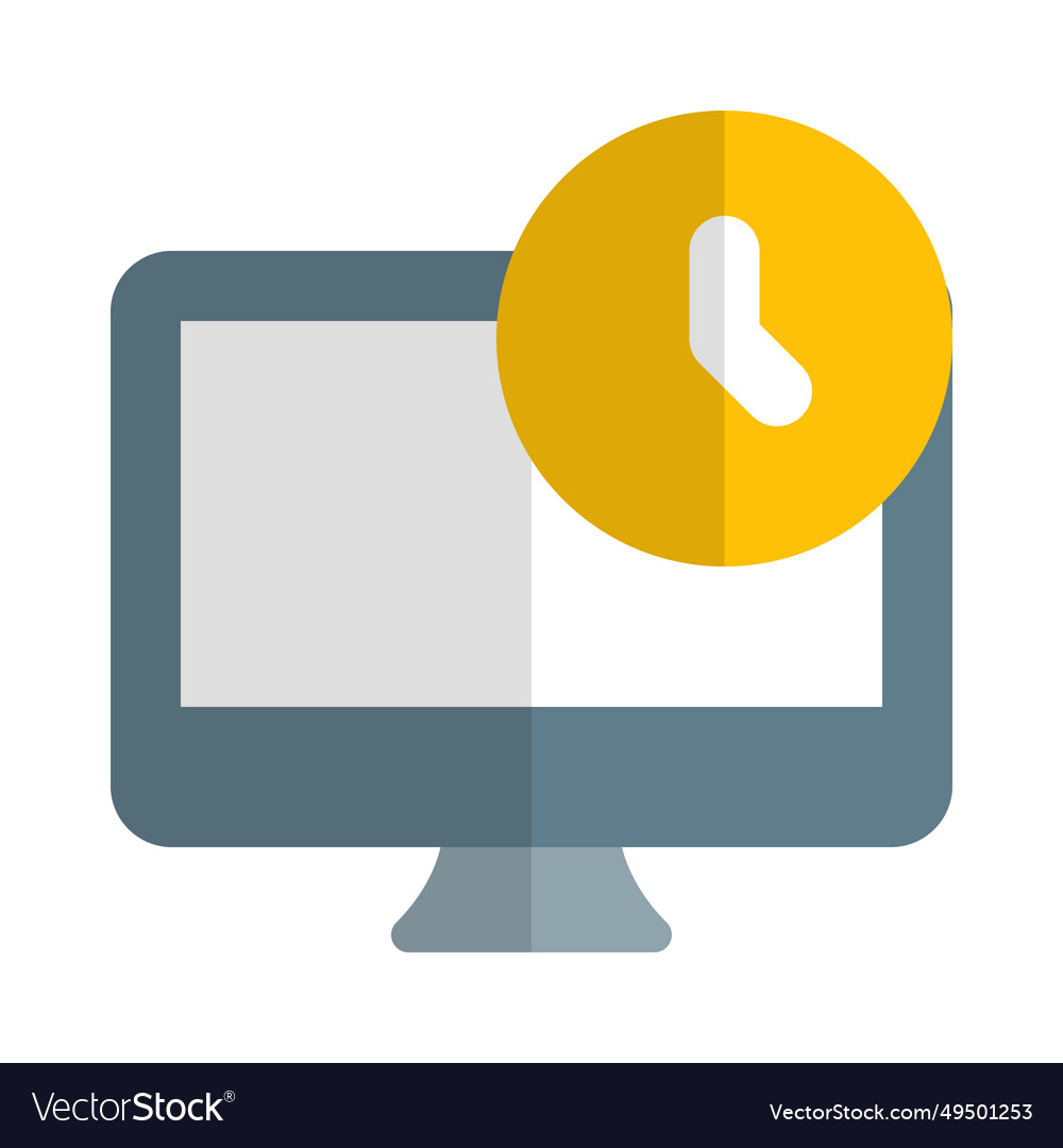 Time displayed on the computer desktop Royalty Free Vector