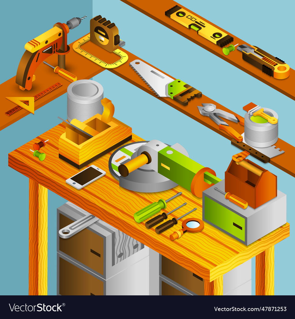 Workshop isometric concept workshop isometric Vector Image Workshop isometric concept workshop isometric Vector Image