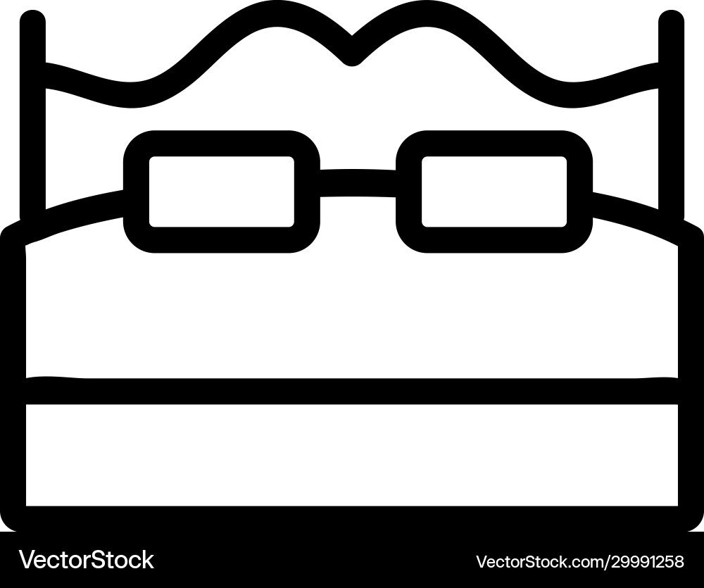 Bed icon isolated contour symbol Royalty Free Vector Image