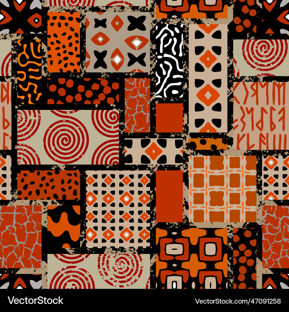 Brown ethnic tribal pattern seamless art Vector Image