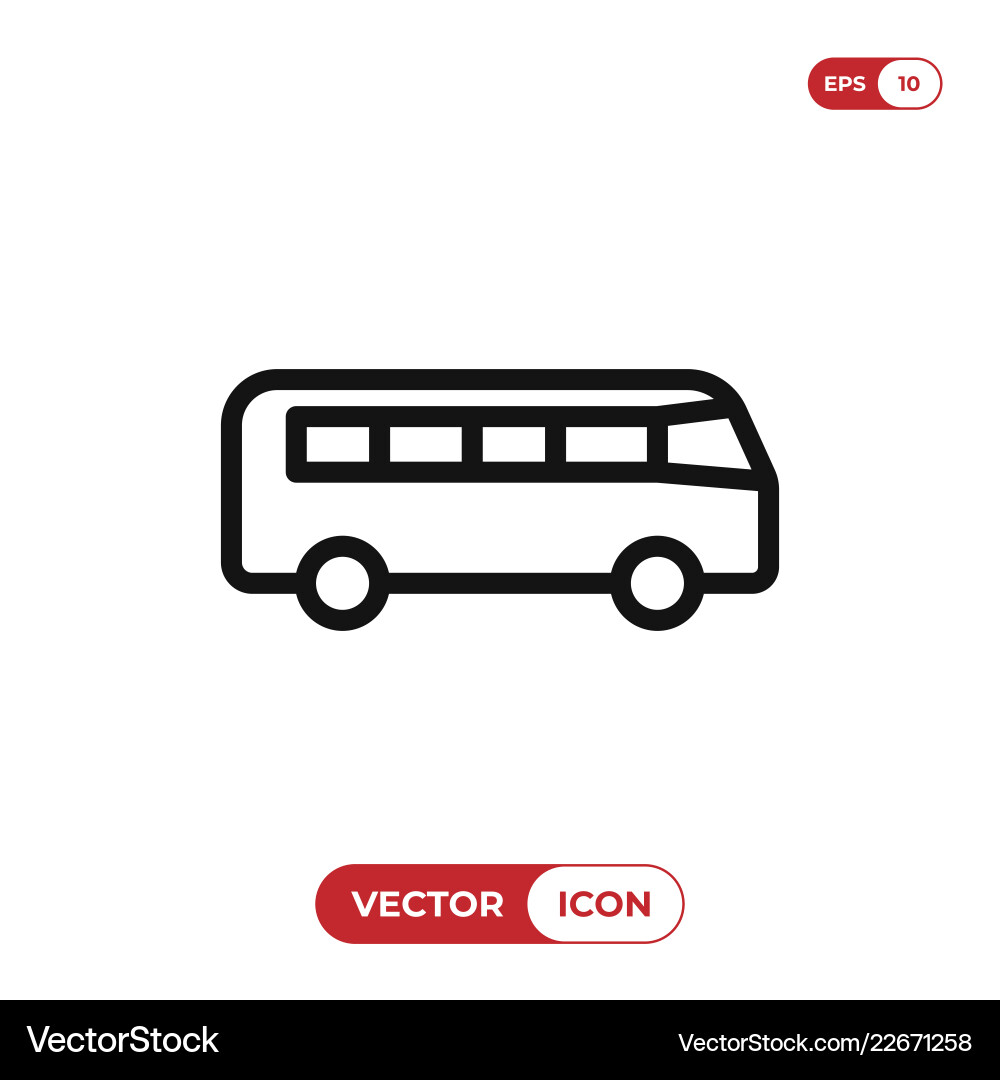 Bus icon auto bustransport symbol Royalty Free Vector Image