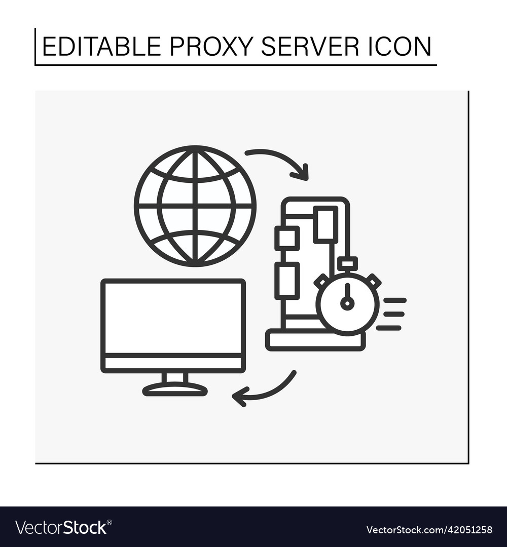 Computer networking line icon Royalty Free Vector Image