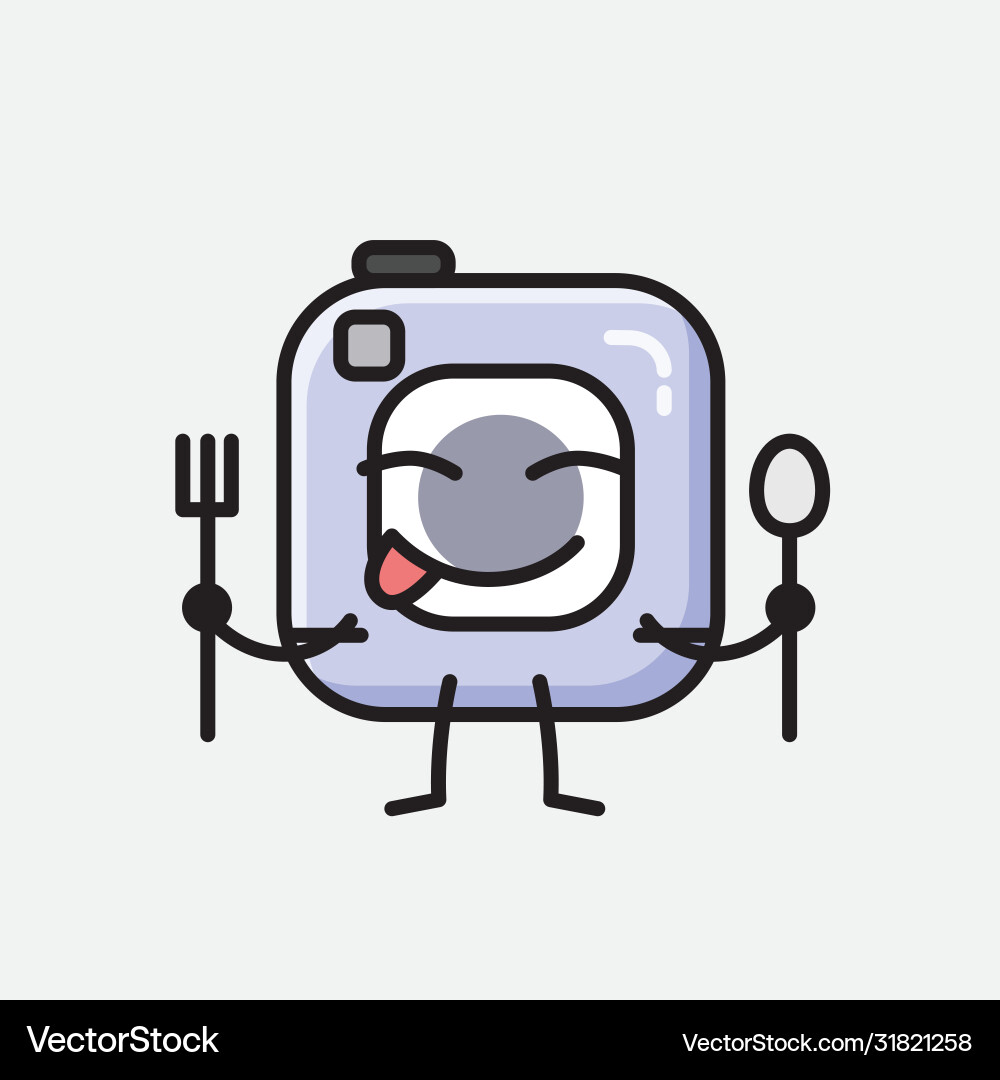 Cute action camera mascot character in flat Vector Image