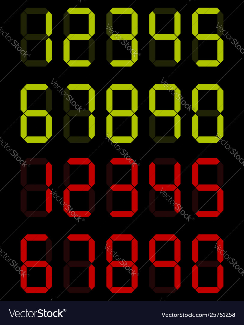 Digital numbers Royalty Free Vector Image - VectorStock