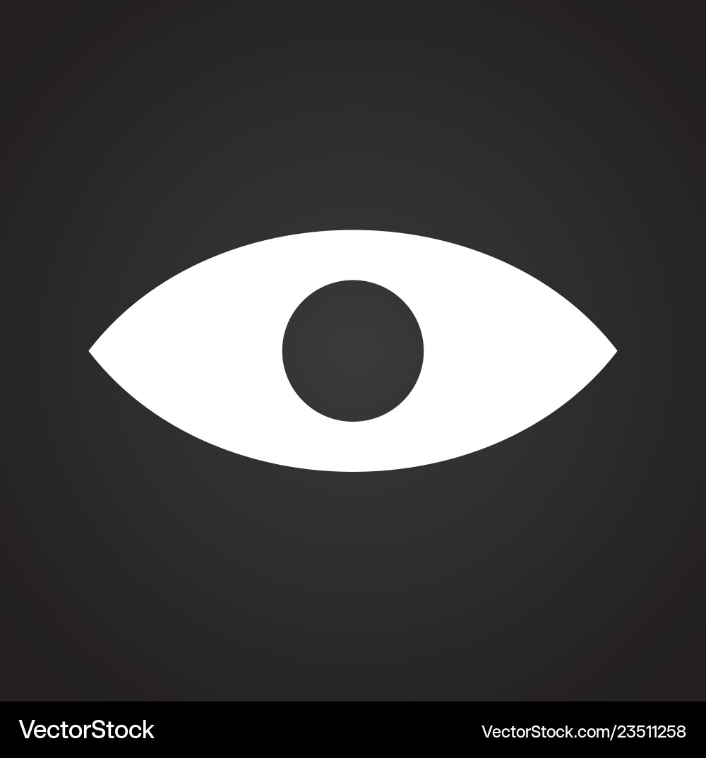 Eye icon on black background for graphic and web Vector Image