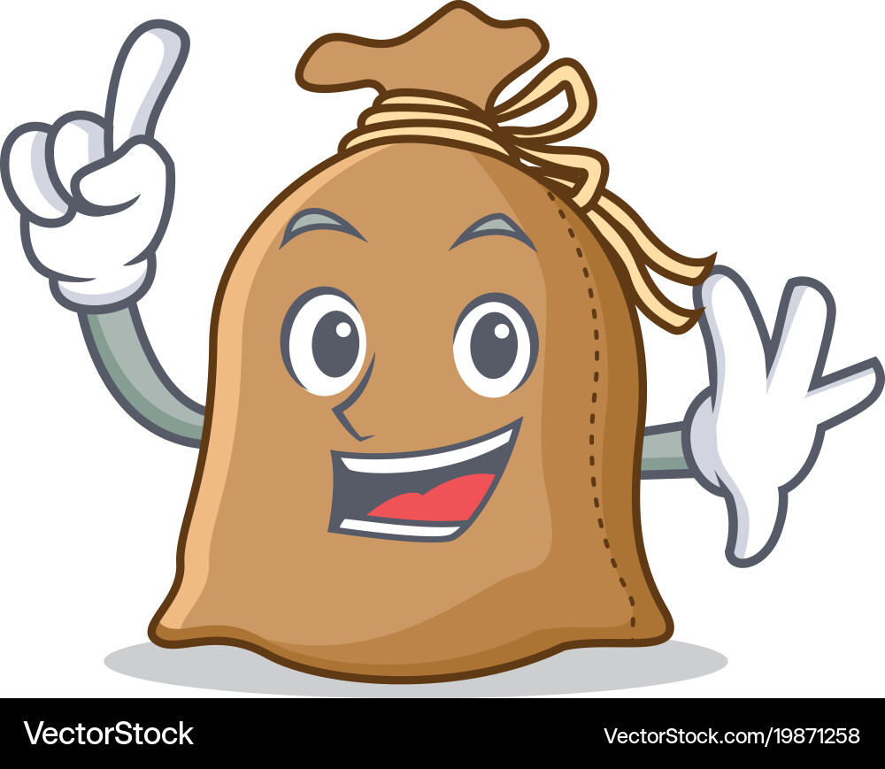 Finger sack mascot cartoon style Royalty Free Vector Image
