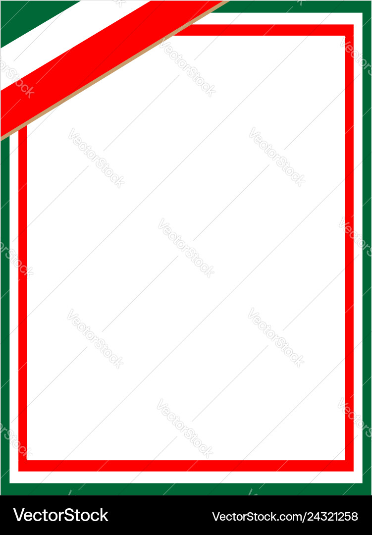 Italian flag symbol frame Royalty Free Vector Image