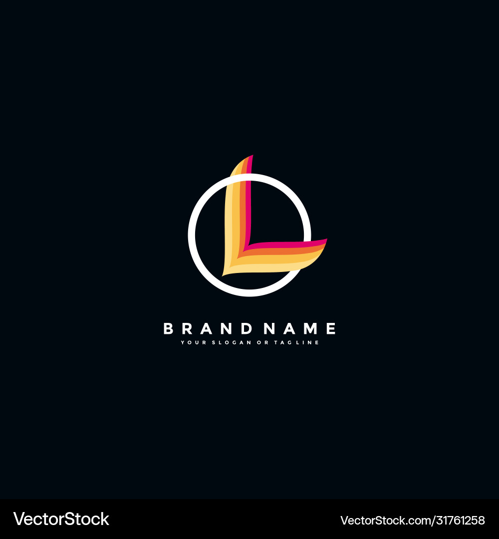 Letter l colorful logo design Royalty Free Vector Image