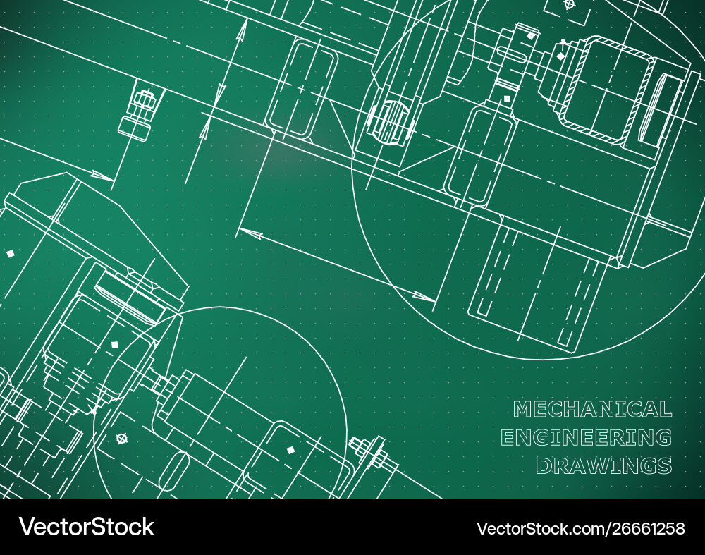 Mechanical engineering drawing blueprints Vector Image