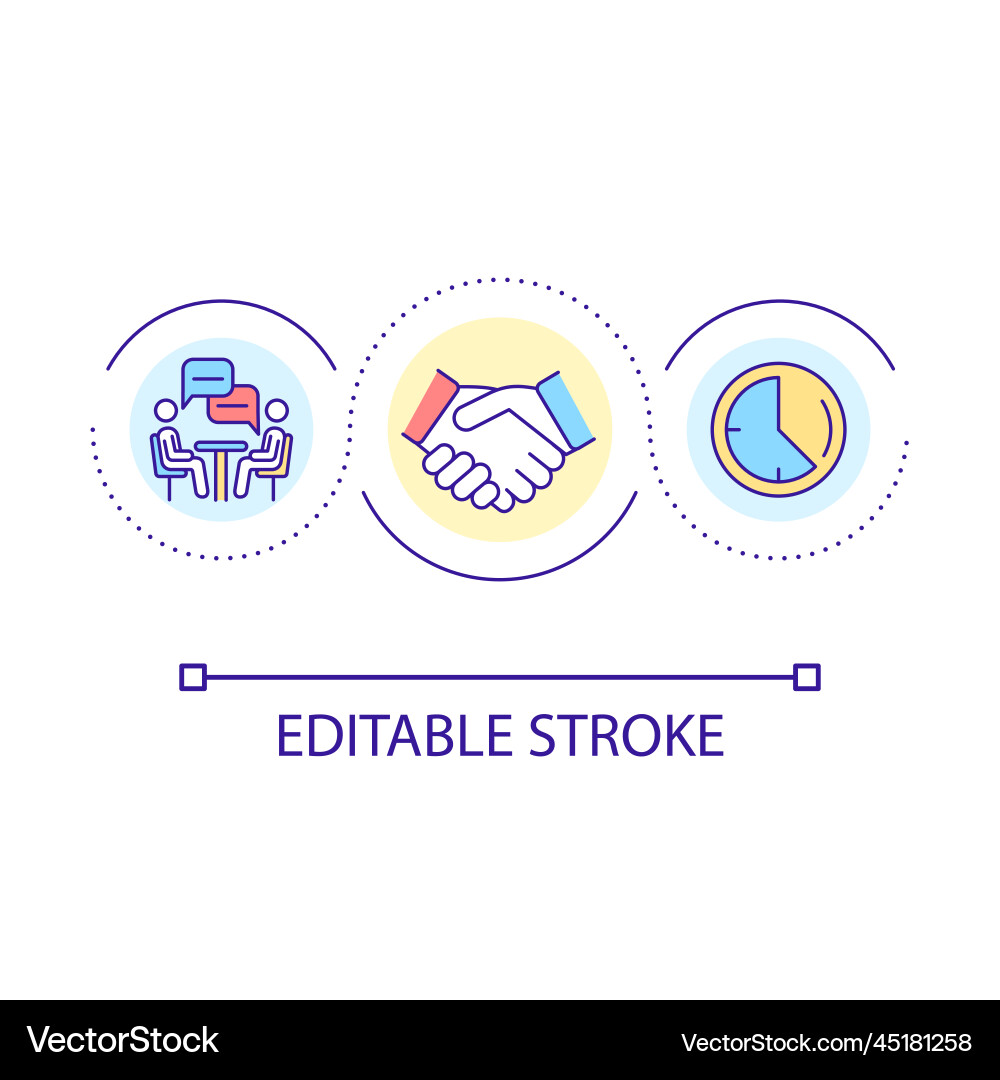 Meeting with business partner loop concept icon Vector Image