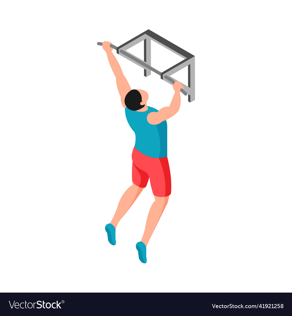 Pull ups bar composition Royalty Free Vector Image