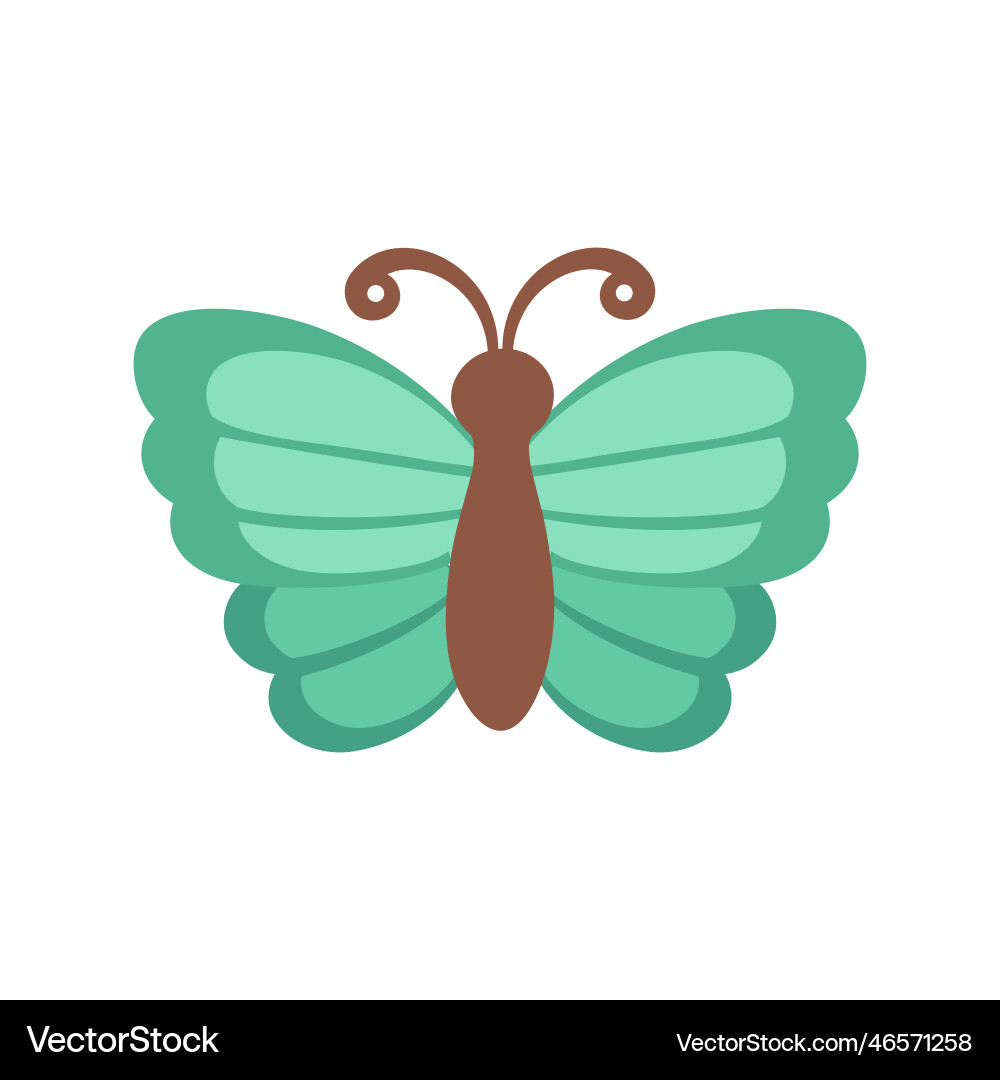 Simple butterfly icon logo isolated on white Vector Image