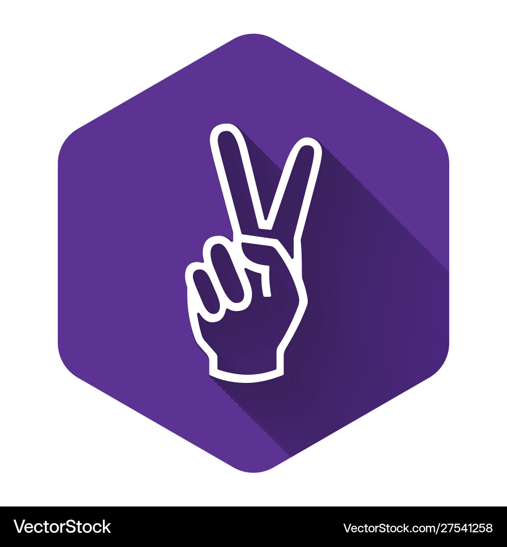 White hand showing two finger icon isolated Vector Image