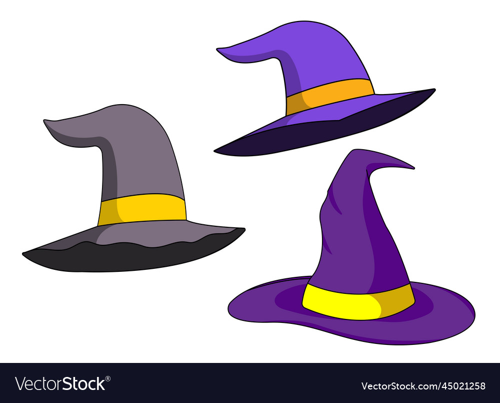 Witch hat halloween wizard october costume Vector Image