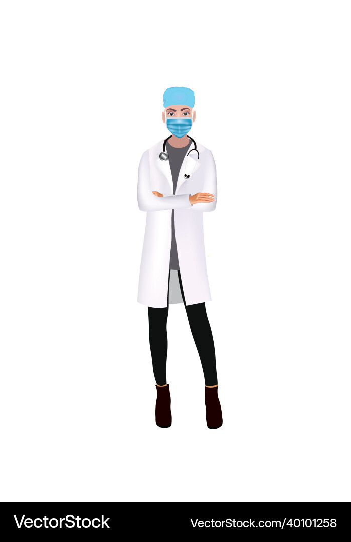 Woman doctor standing Royalty Free Vector Image