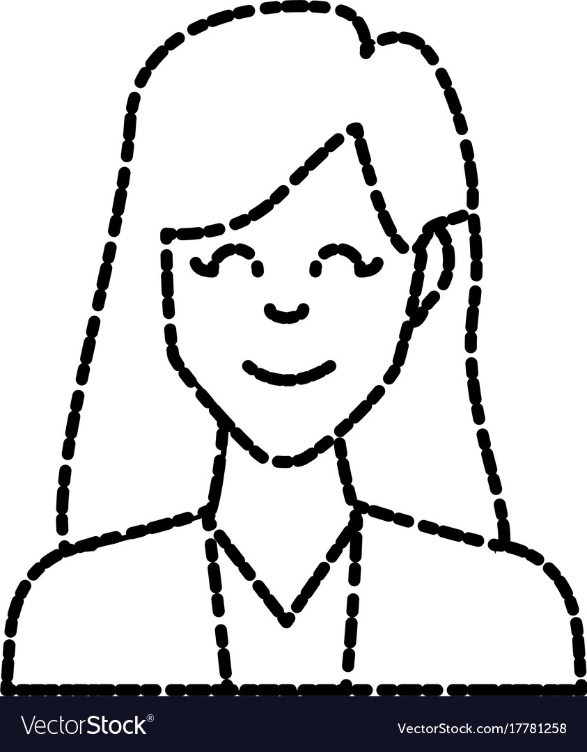 Woman smiling cartoon Royalty Free Vector Image