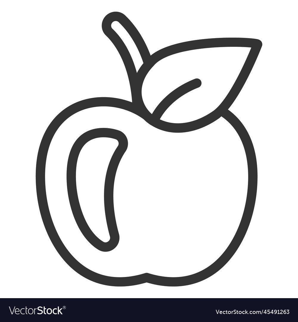 Apple with leaf Royalty Free Vector Image - VectorStock