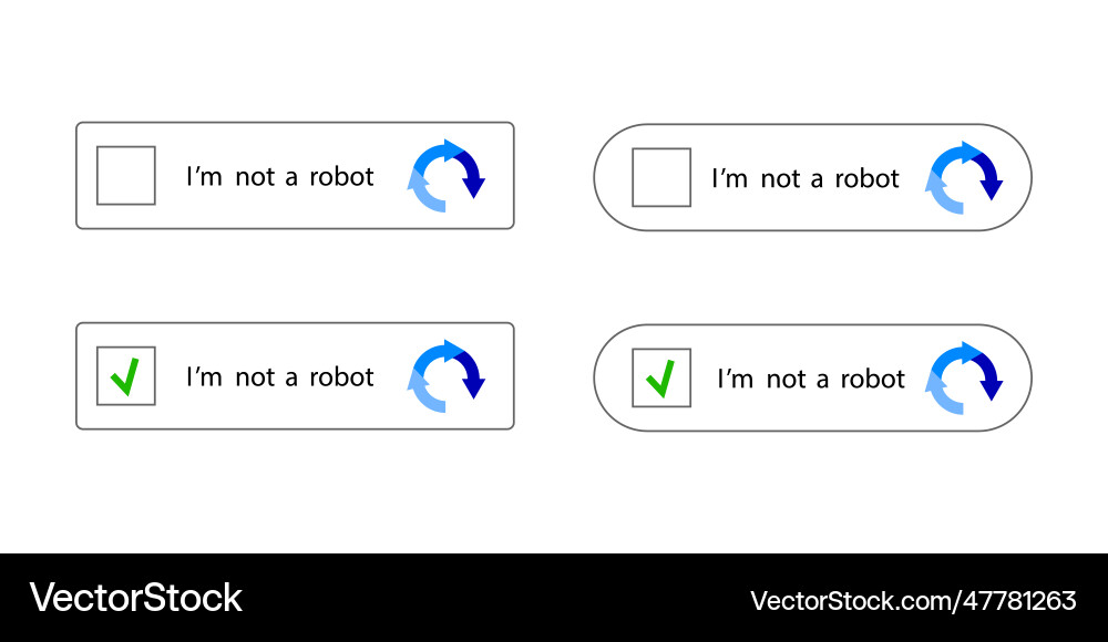 Captcha icons web site protection person Vector Image