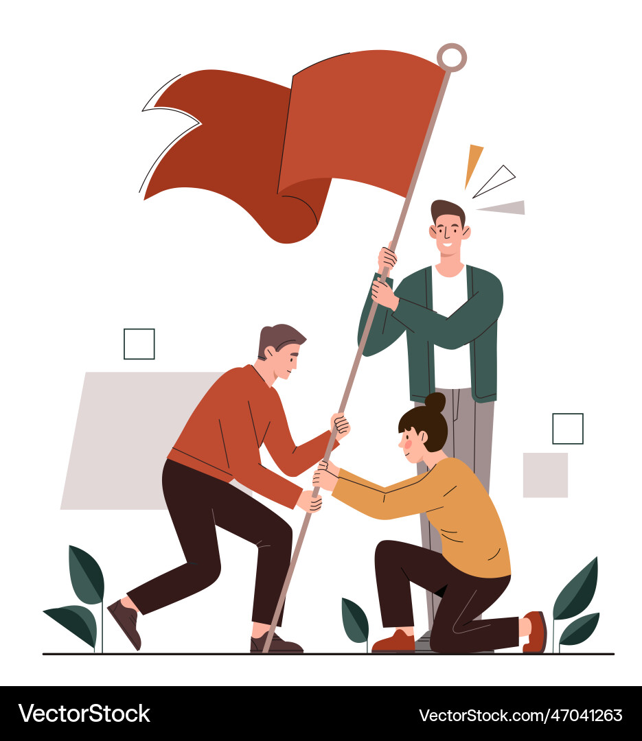 Concept of team goals Royalty Free Vector Image