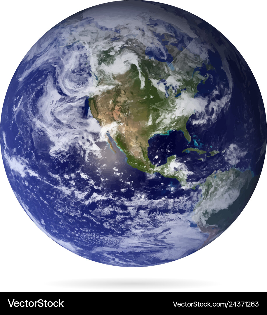 Earth realistic with shadow eps10elements of this Vector Image
