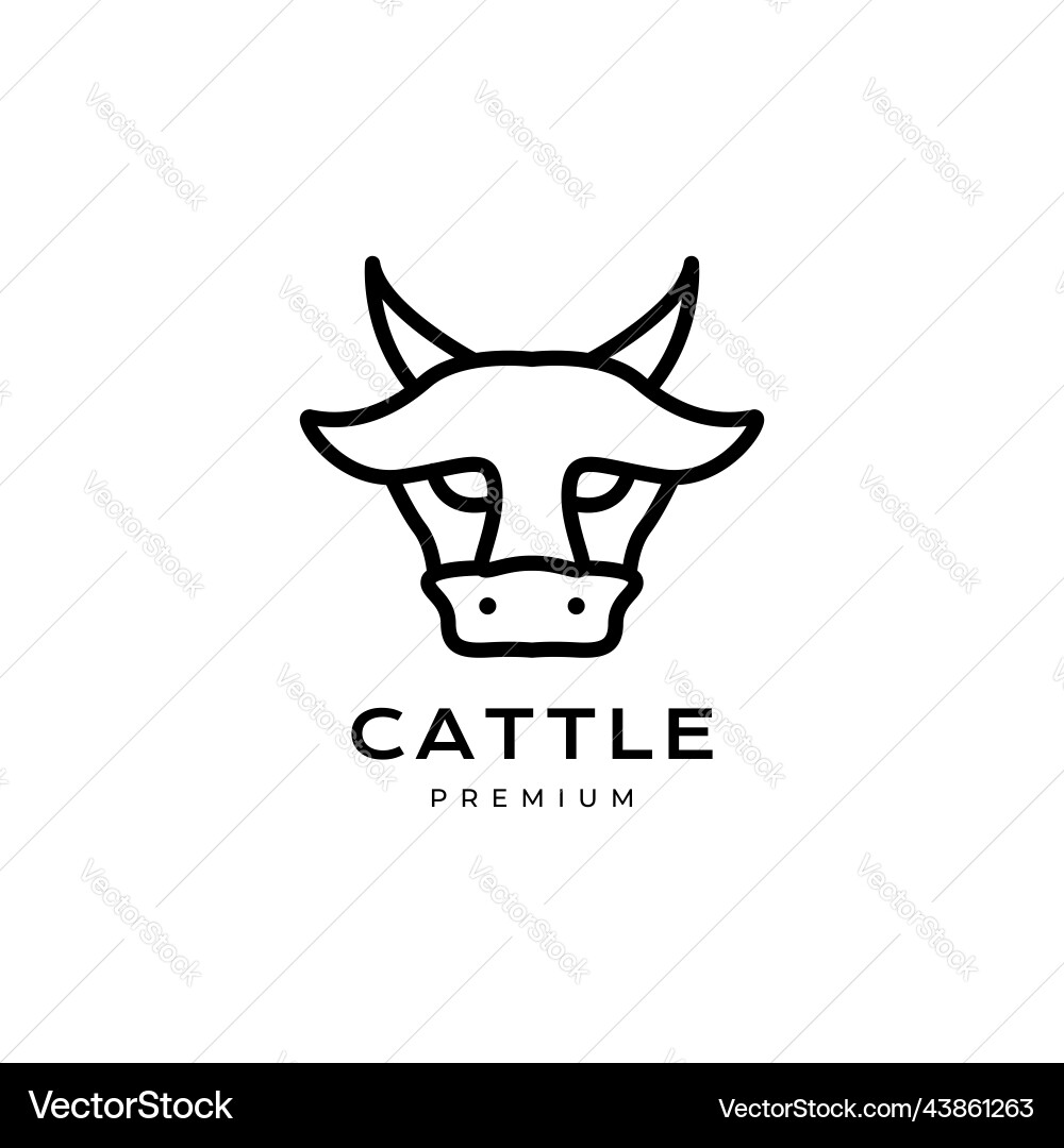 Face modern lines cattle cow logo design Vector Image