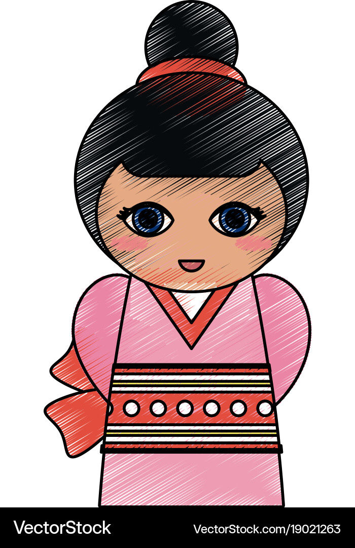 Geisha cartoon avatar Royalty Free Vector Image
