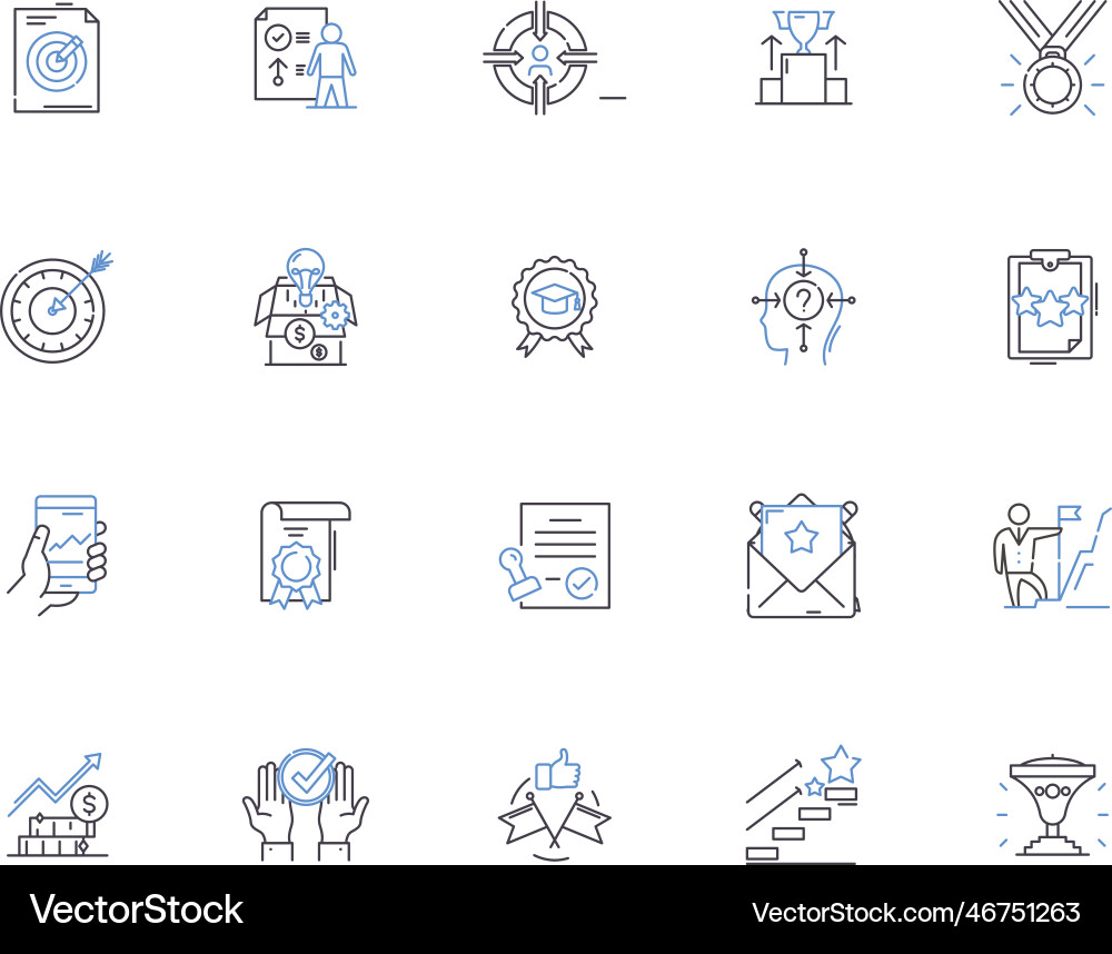 Goals outline icons collection aims objectives Vector Image